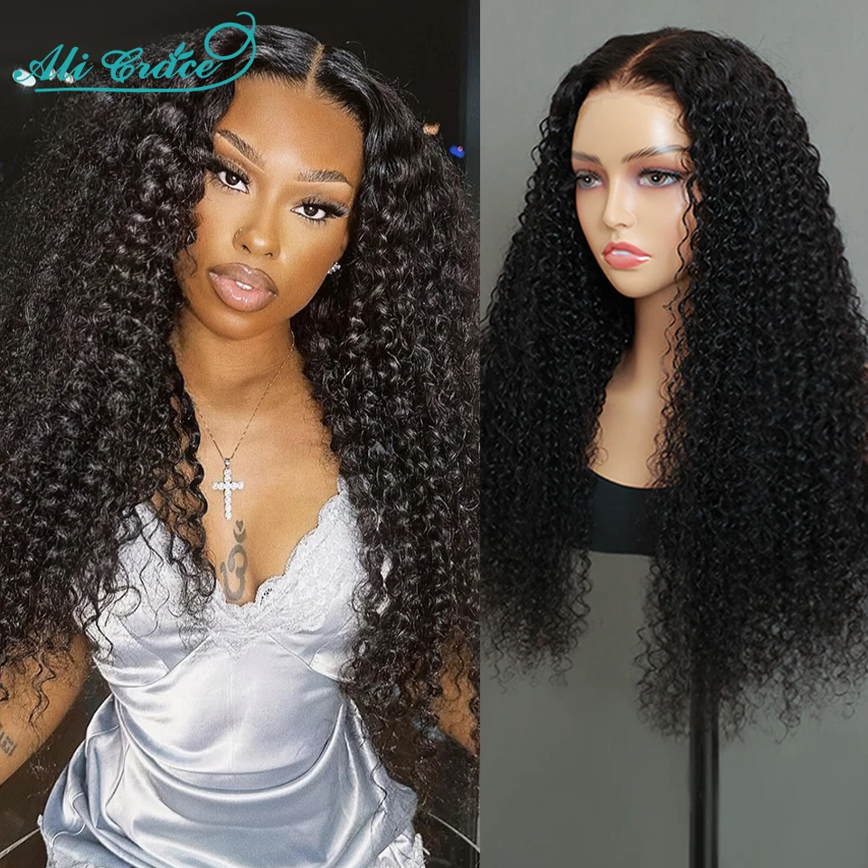 Ali Grace Curly Hair Wigs Pre-cut 4x6 Lace Closure Wigs For Black Women ...