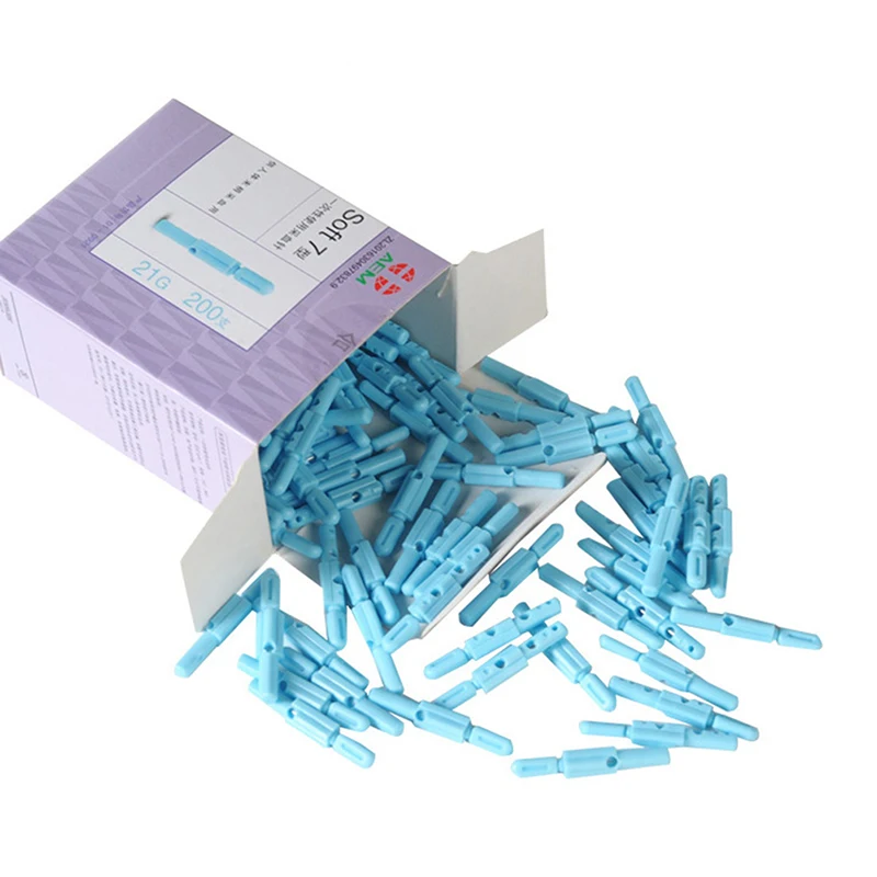 200Pcs-21G-Soft-Blood-Glucose-Medical-Collecting-Lancet-Needles ...