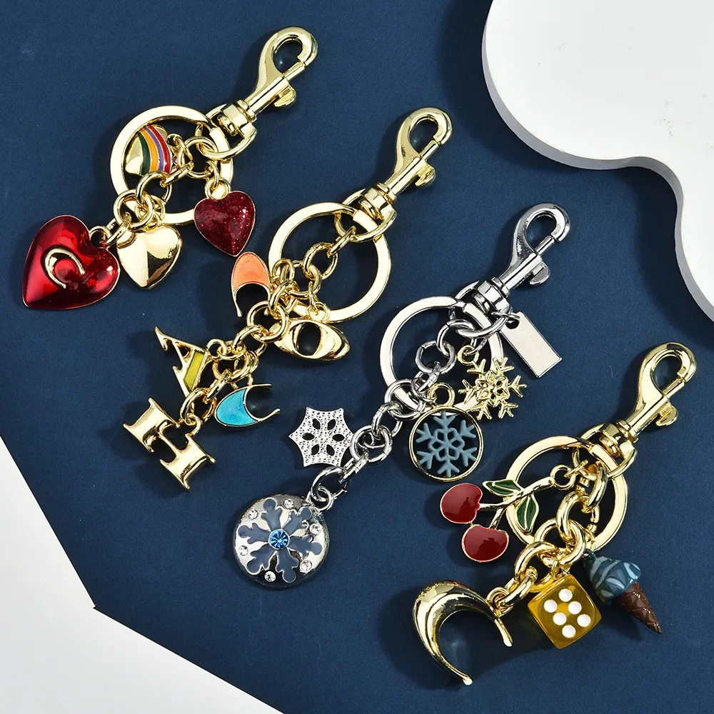 New metal keychain, cute fruit, diamond-encrusted apple keychain ...