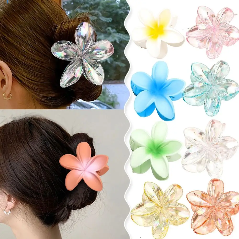 Fashion Sweet Hair Clip Frangipani Hair Clips Transparent Color ...
