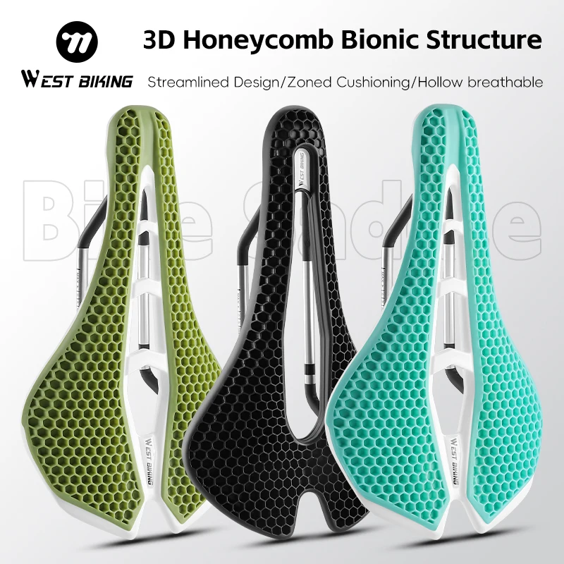WEST BIKING 3D Road Bike Seat 150mm Comfortable MTB Saddle with Shock ...
