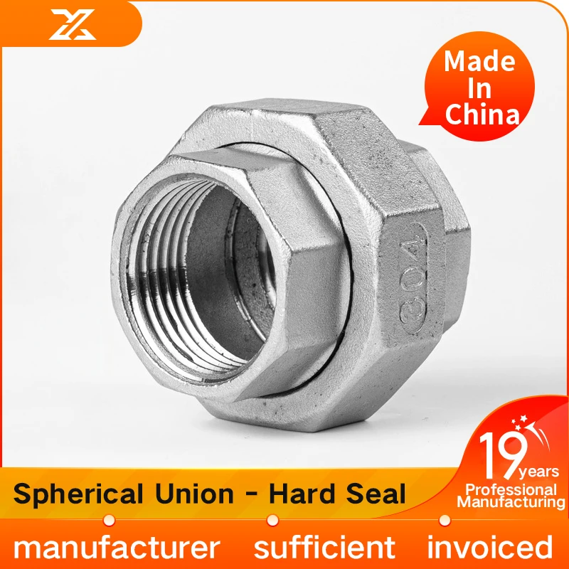 304-stainless-steel-inner-thread-spherical-union-hard-sealing-water ...
