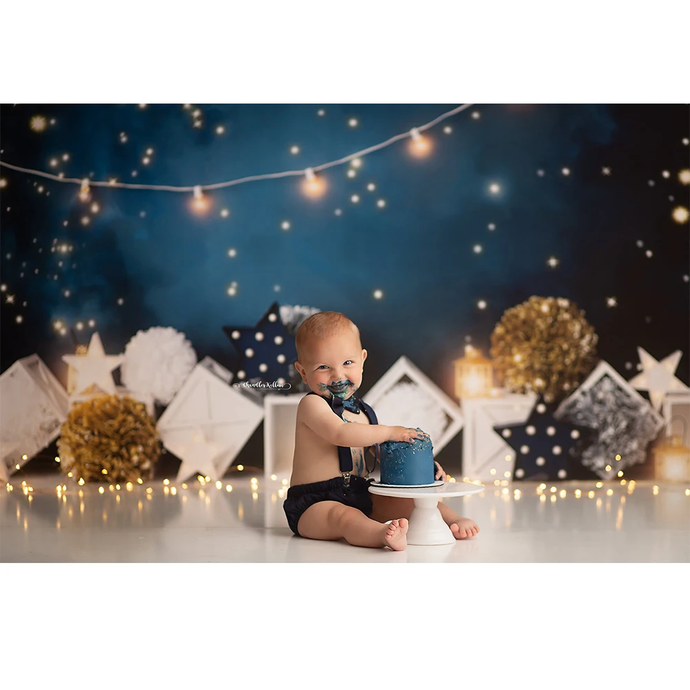Twinkle Starry Night Photo Background Children First Birthday Cake ...