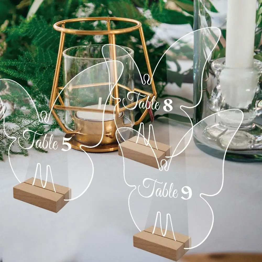 Acrylic-Table-Sign-Holder-With-Wooden-Base-Clear-Wedding-Table-Sign ...