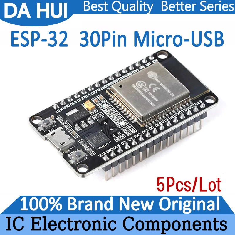 5Pcs-Lot-ESP-32-ESP-WROOM-32-ESP32-WIFI-Dual-Core-CPU-Development-Board ...