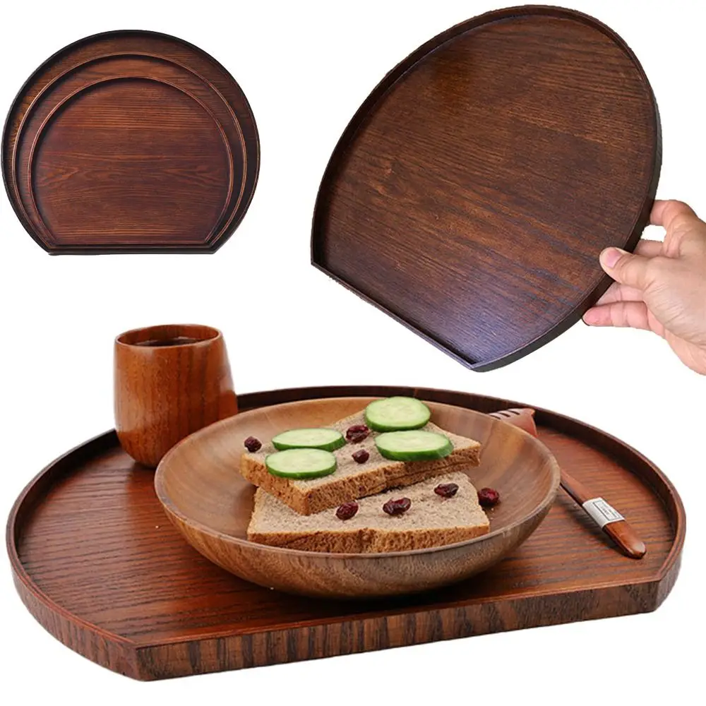Solid-Wood-Pallet-Walnut-Color-Round-21-37cm-Multifunction-Cake-Food ...