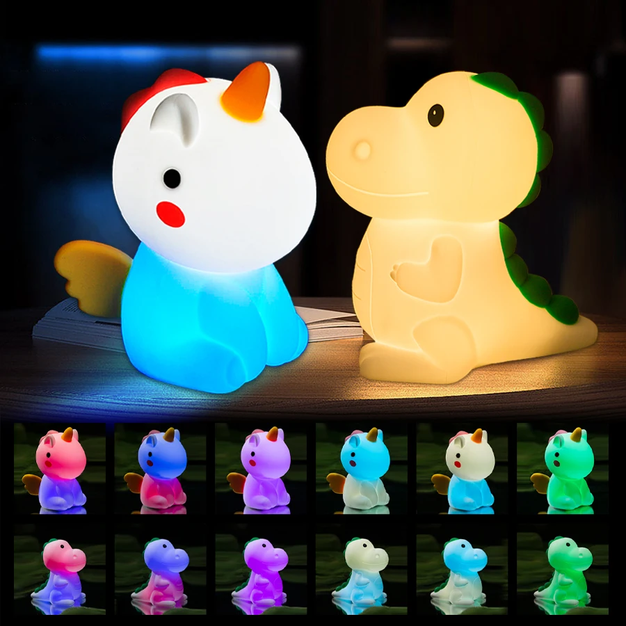 Rechargeable-Dinosaur-Night-Light-for-Kids-7-Colors-Changing-Touch ...