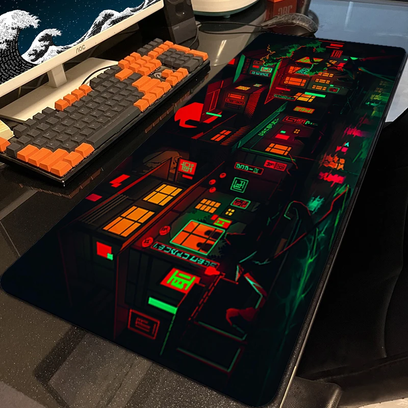 Japan-Mouse-Pad-Neon-Purple-Deskmat-Nativity-Retrowave-Gaming-Laptop ...