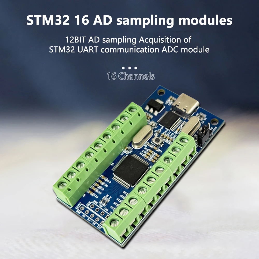 Diymore-USB-interface-16-channel-12Bit-AD-sampling-data-acquisition-STM32-UART-communication-ADC ...