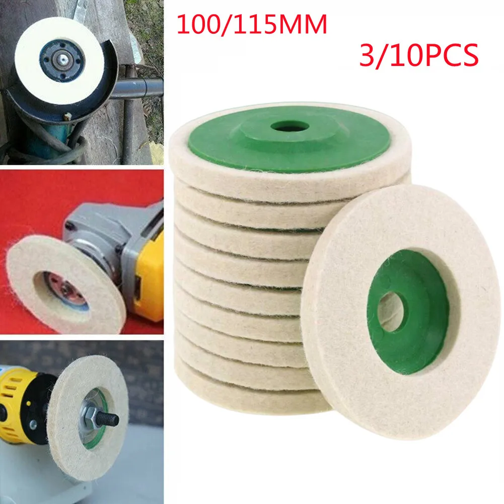 3-10PCS-100-115mm-Wool-Polishing-Wheel-Buffing-Pads-Angle-Grinder-Wheel ...
