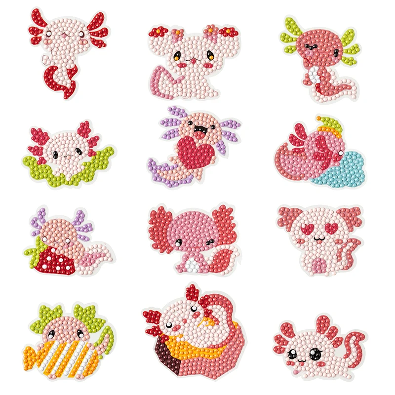 12Pcs-Axolotl-5D-DIY-Diamond-Painting-Kits-for-Kids-Art-Craft-Mosaic ...