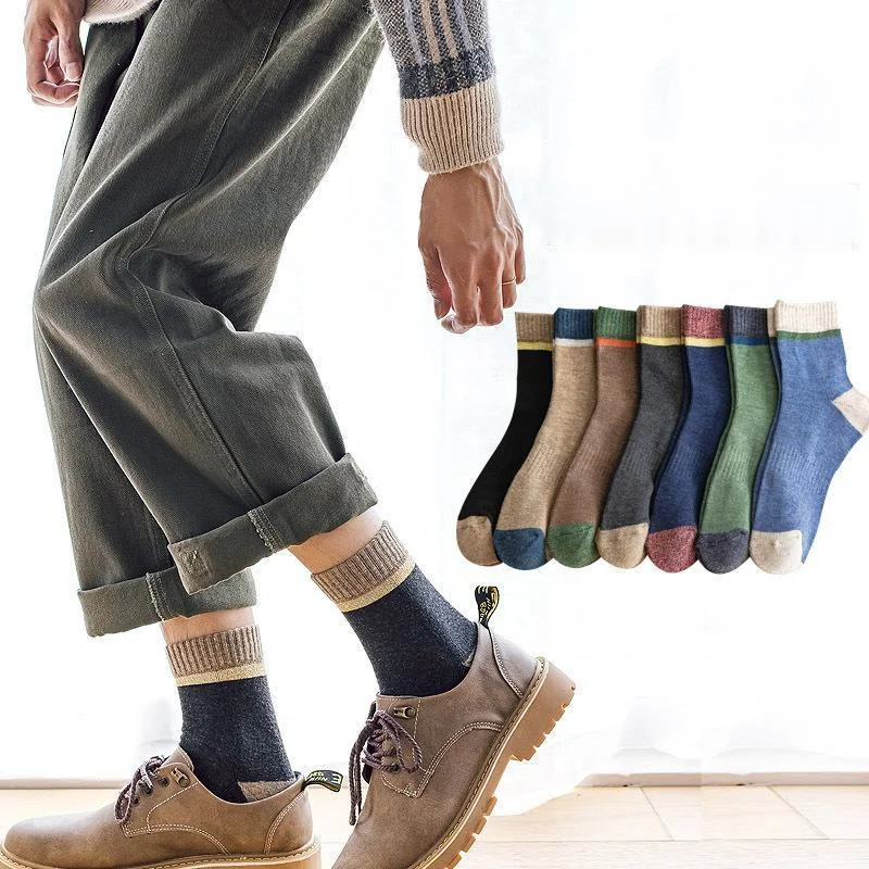 New-Fashion-Men-Thicken-Wool-Long-Socks-Soft-Cotton-Breathable-Warm ...
