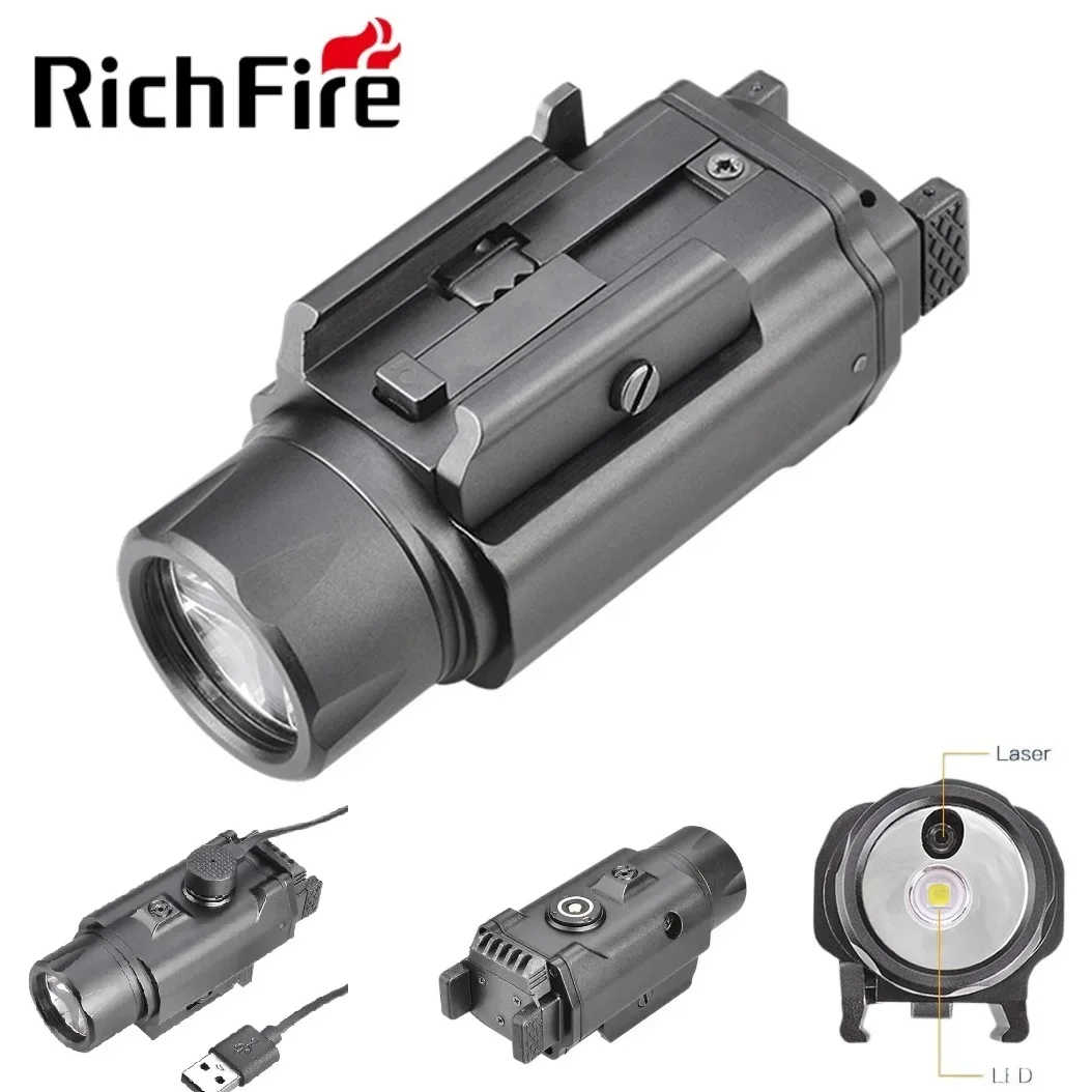 Richfire-Tactical-LED-Flashlight-1500-Lumens-Green-Laser-Weaponlight ...