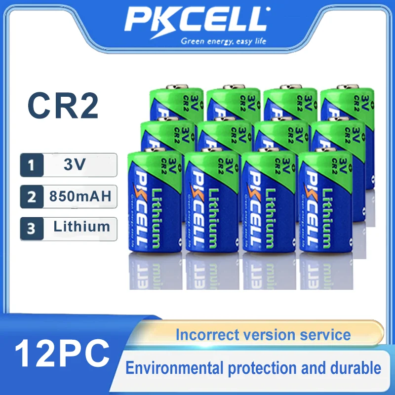 PKCELL-12PC-CR2-3V-Lithium-Battery-CR15270-CR15266-850mAH-Non ...