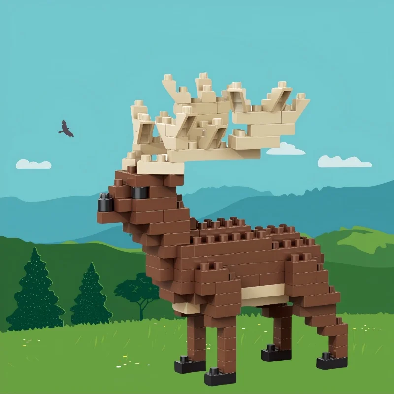 KNEW BUILT Giraffes Zebra Antelope Zoo Animal World Micro Mini Building ...