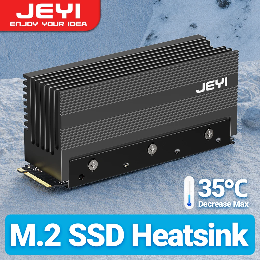 JEYI M.2 2280 SSD HeatSink Cooler, Heavy Duty Aluminum Convective Heat ...