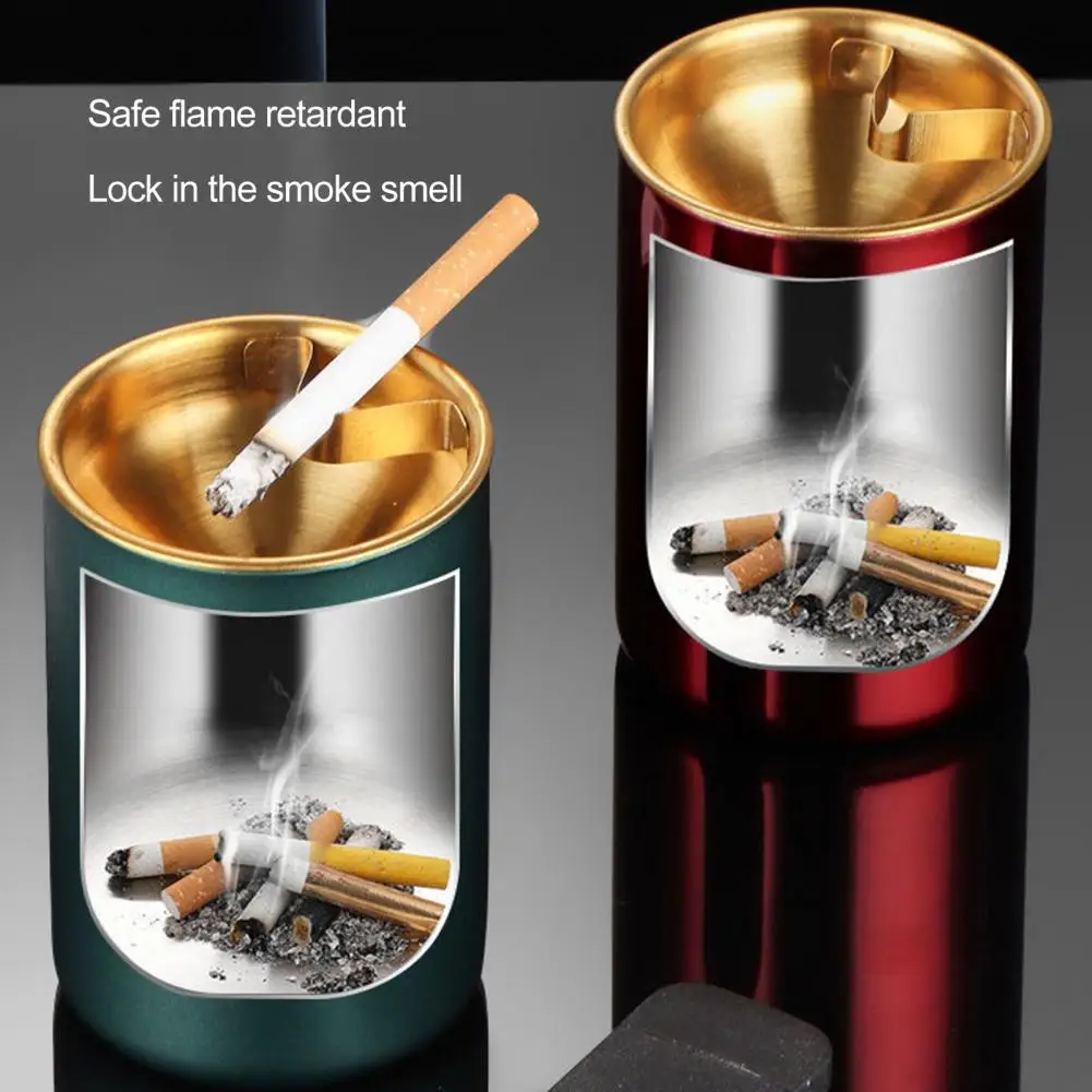 Stainless-Steel-Ashtray-Large-Capacity-Heat-Resistant-Metal-Desktop-Ash ...
