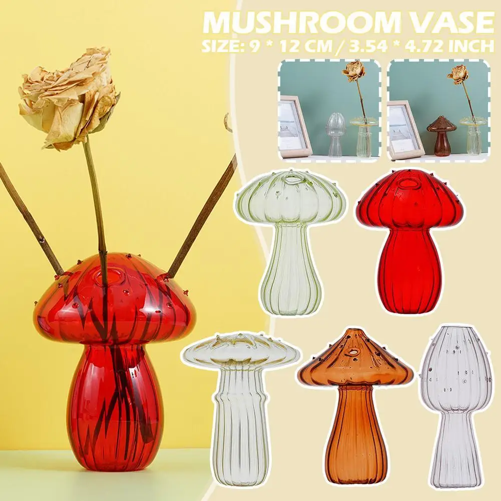 9x12cm-Mushroom-Glass-Vase-Aromatherapy-Bottle-Creative-Home-Hydroponic ...