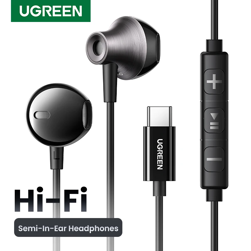 UGREEN-Semi-open-3-5mm-USB-Type-C-Wired-Earbuds-with-Microphone-Wired ...