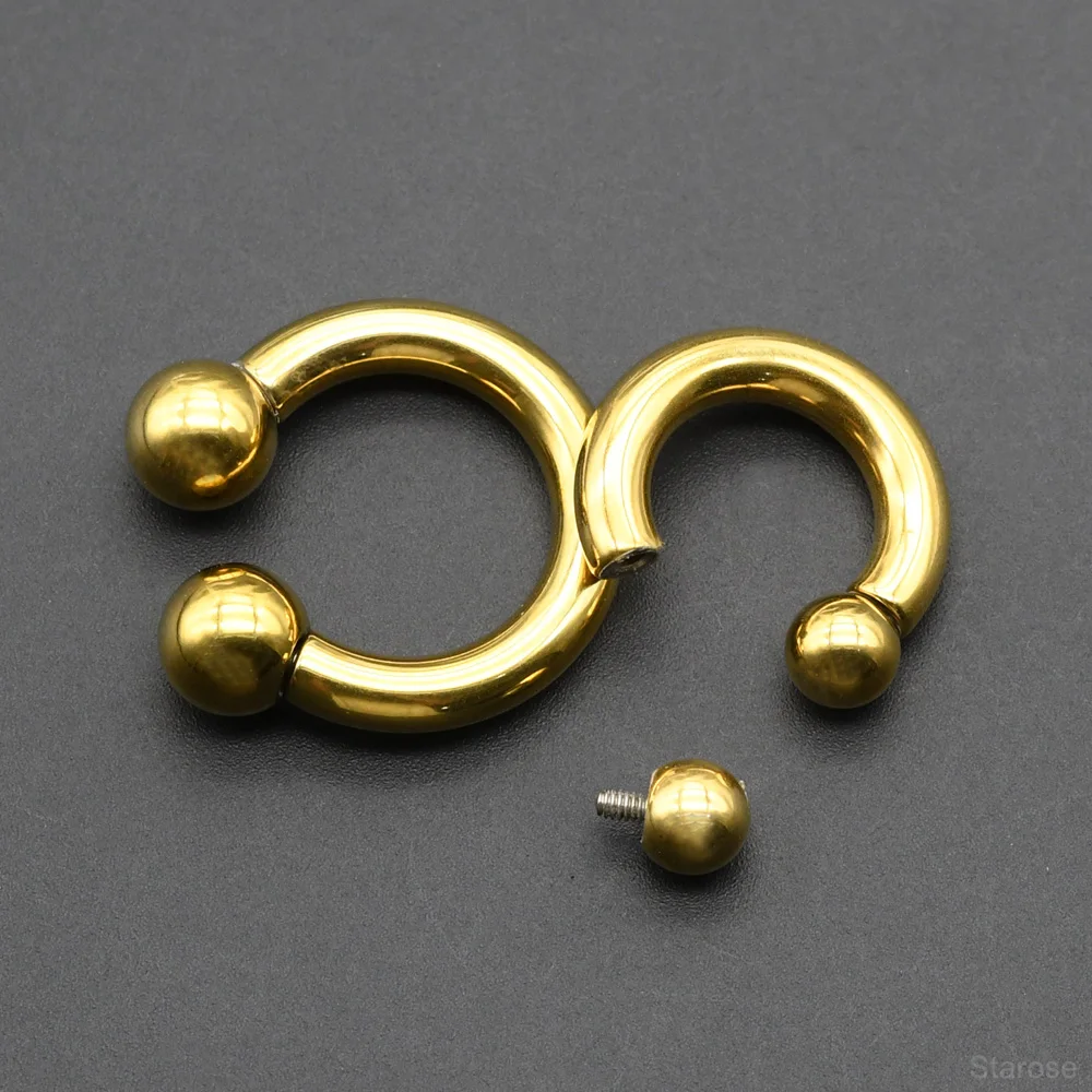 8G-00G Large Gauge Stainless Steel Horseshoe Ring Internally Threaded ...