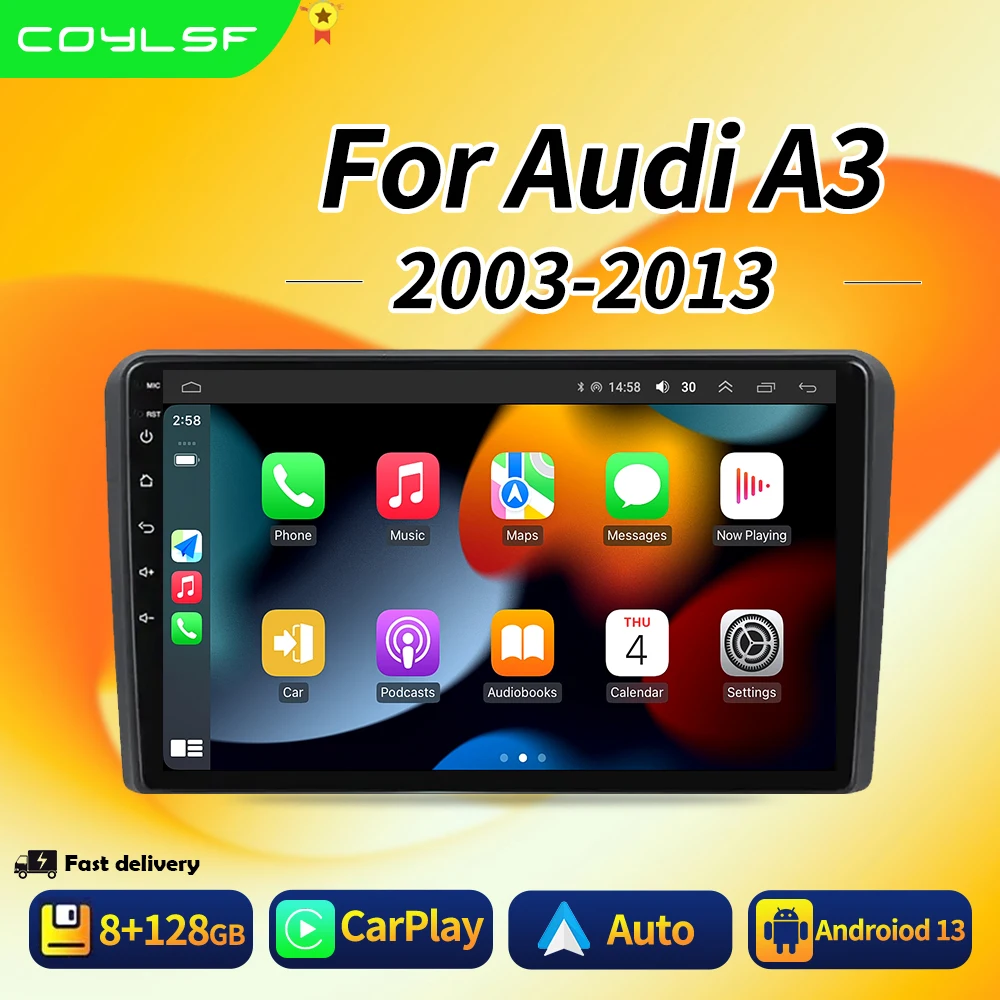 Android-13-Carplay-Auto-Car-Radio-For-Audi-A3-8P-2003-2013-Multimedia ...