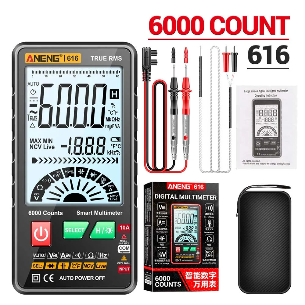 ANENG-616-Large-Screen-Digital-Multimeter-6000-Counts-Ultra-Thin ...