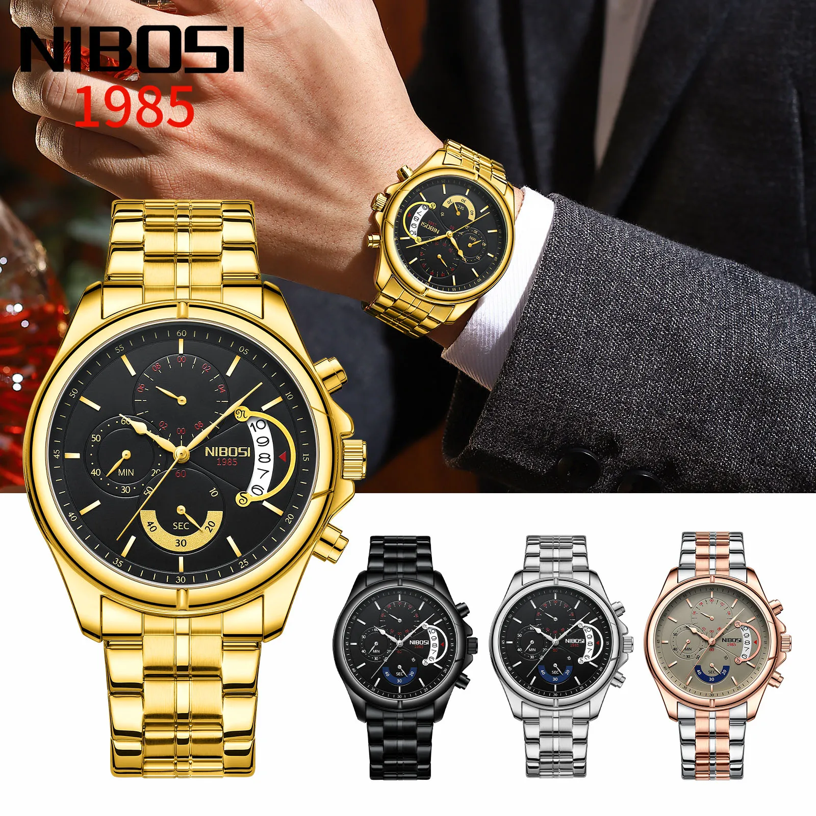 NIBOSI-Quartz-Watches-for-Men-Waterproof-Stainless-Steel-Strap-Man-Gift ...