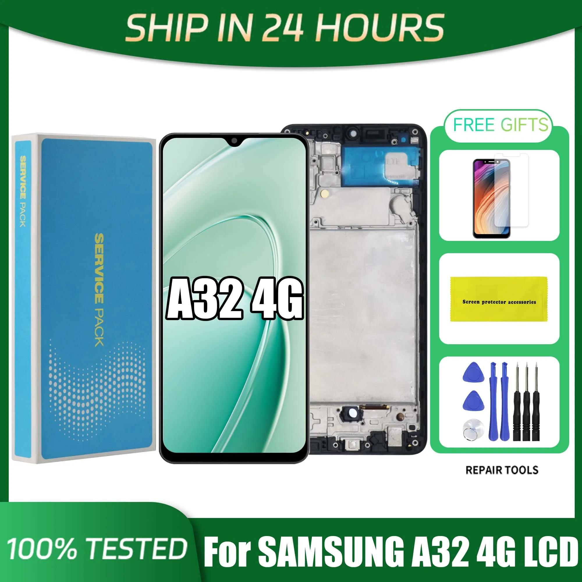 6.4'' AMOLED / TFT For Samsung Galaxy A32 4G LCD For Samsung A325 A325F ...