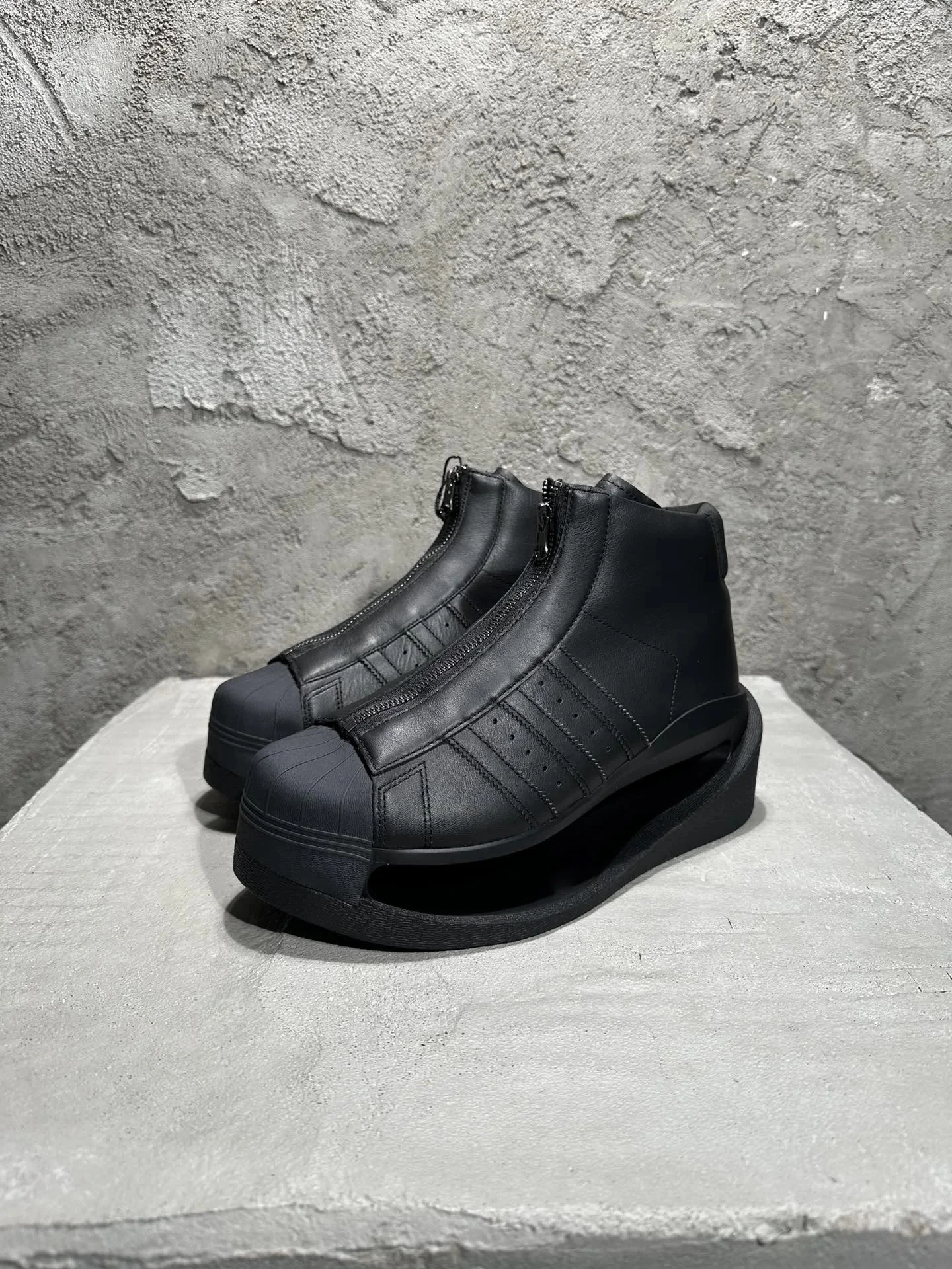 High-Top-Black-shell-toe-hollowed-out-thick-soled-casual-Boots-Real ...