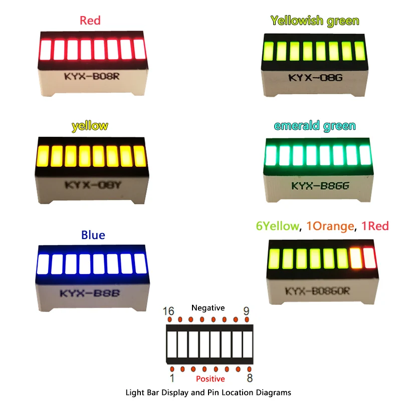 10PCS-Ultra-Bright-LED-Display-Blue-Green-Red-Orange-Yellow-8-Segment ...