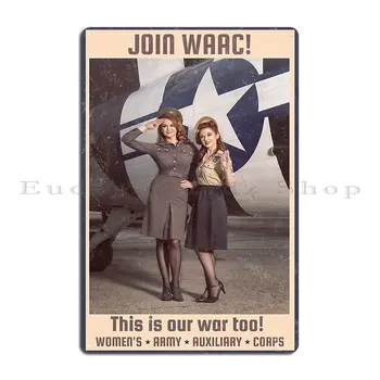 Waac Ww2 레트로 포스터 핀업 금속 플라크 포스터, 펍 맞춤형 벽 동굴, 맞춤형 바 주석 사인 포스터