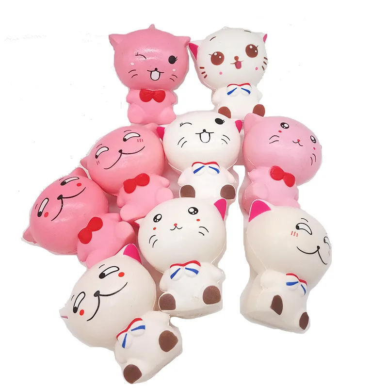 Kawaii Cat Squishies Jumbo Squeeze Squishy Adorable Aniaml Slow Rising ...