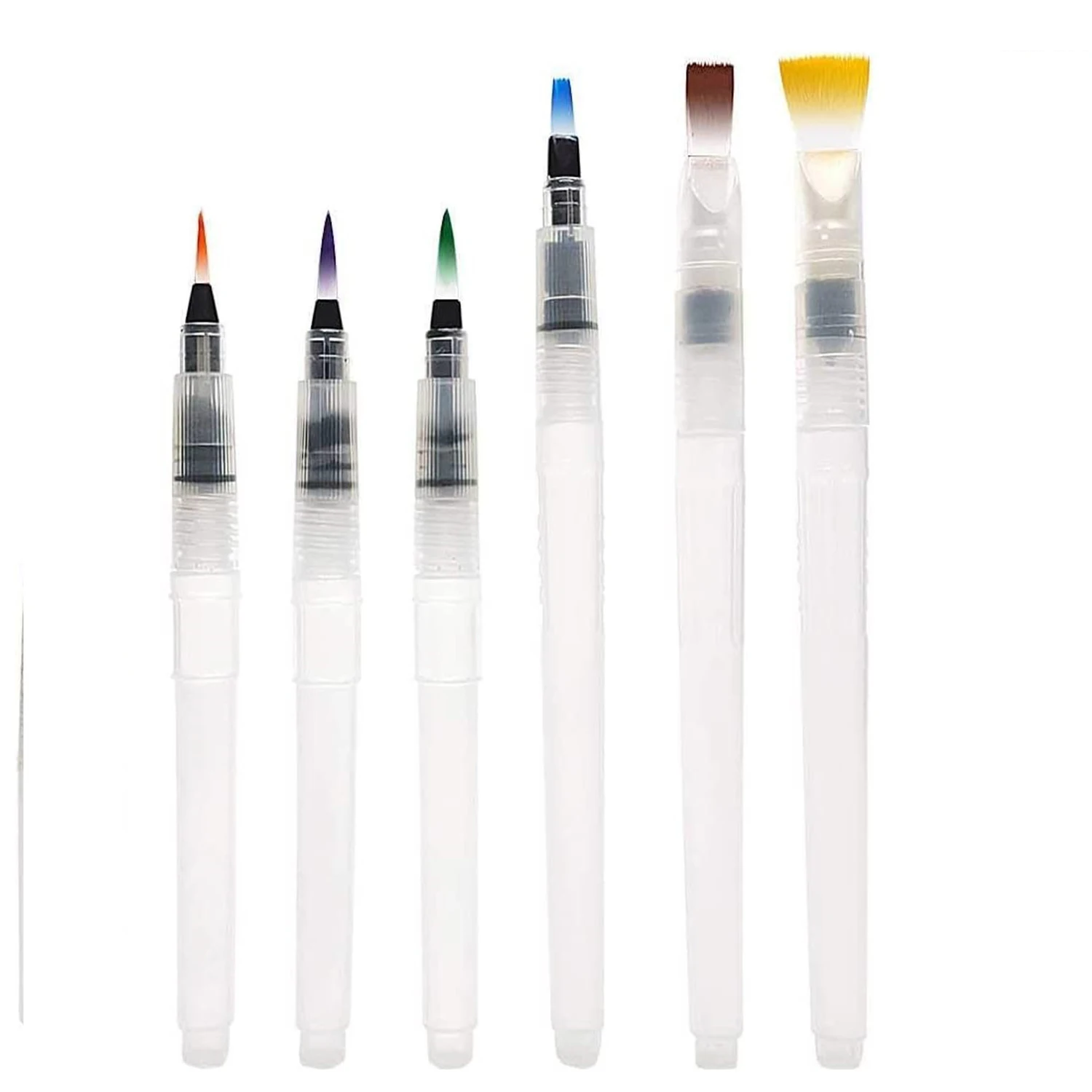 6-Peices-Refillable-Paint-Brush-Soft-Watercolor-Brush-Ink-Pen-for ...