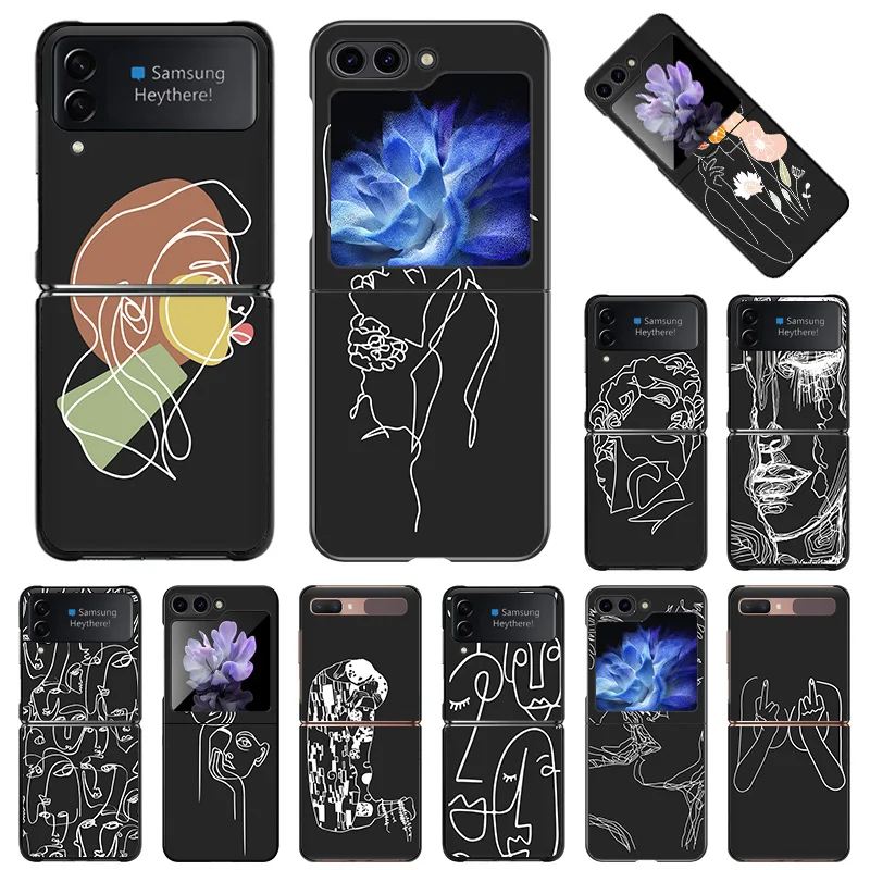 For-Samsung-Galaxy-Z-Flip5-Flip3-Flip4-Hard-Black-ZFlip-Abstract ...
