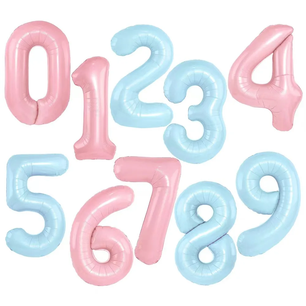 Pink Number Balloon Birthday | Number Pink Pastel Balloons | 7 Balloon ...