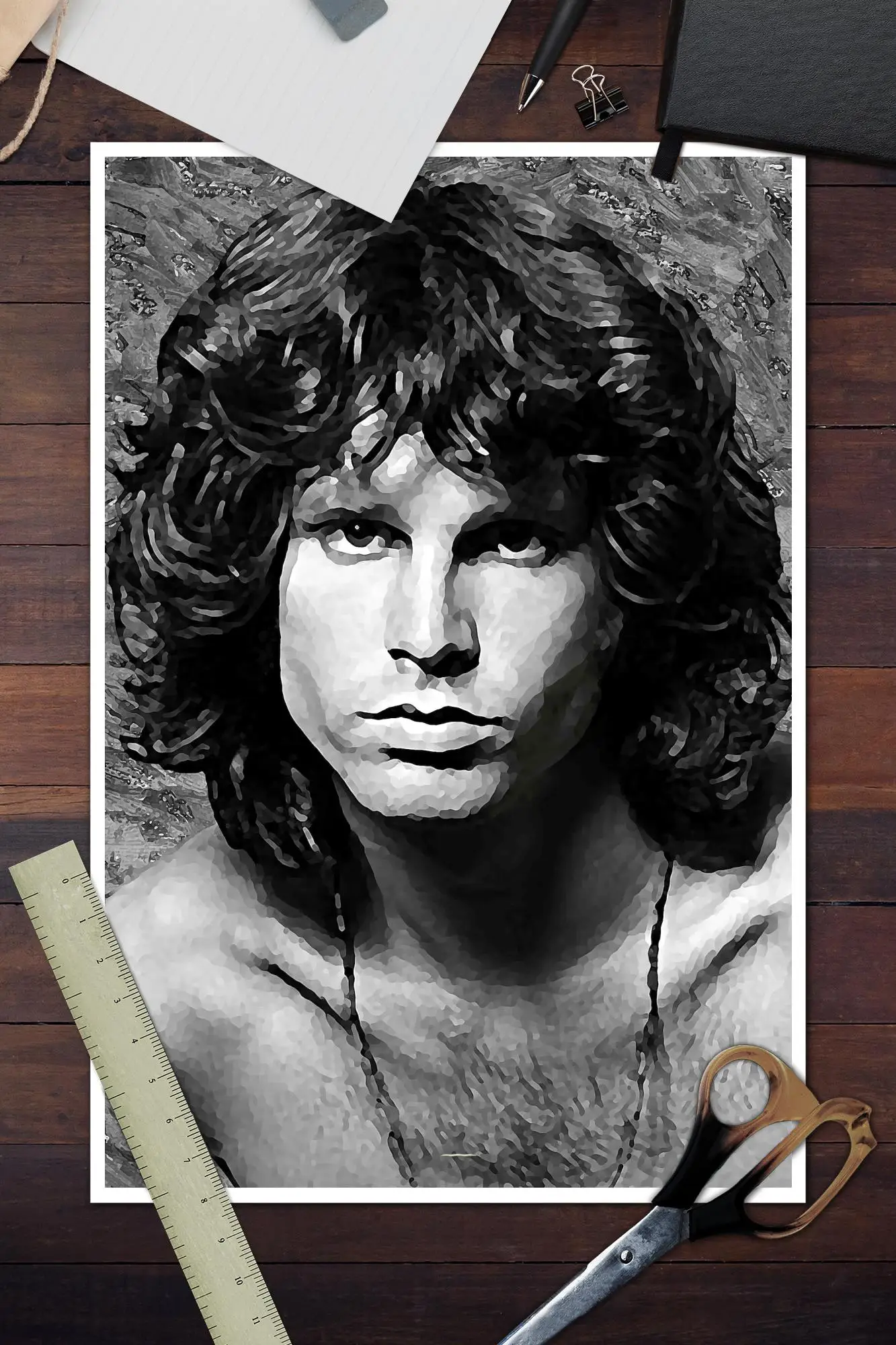 Jim Morrison Black And White Poster