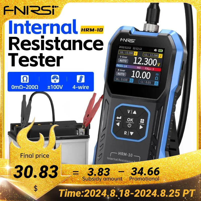 FNIRSI-HRM-10-Battery-Voltage-Internal-Resistance-Tester-18650-High ...