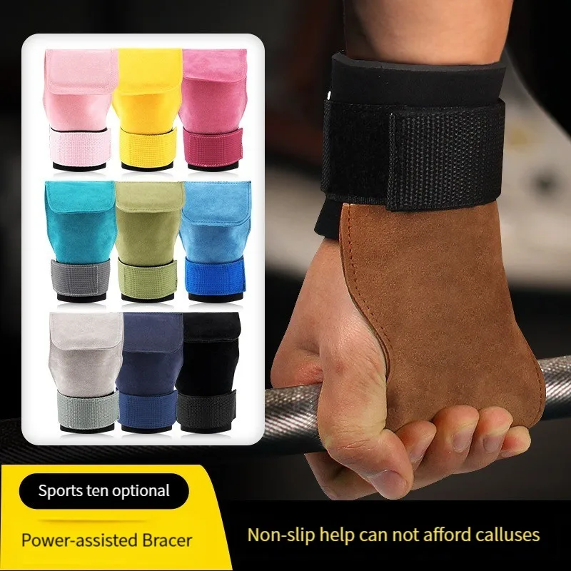 Leather Wrist Support for Strength Training Powerlifting Pull ups Grip ...