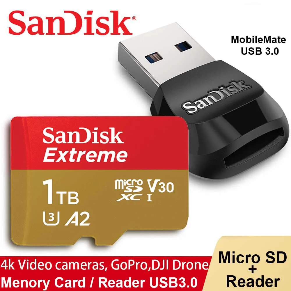 SanDisk-Extreme-Micro-SD-Card-Reader-para-C-mera-Drone-MobileMate-USB-3 ...