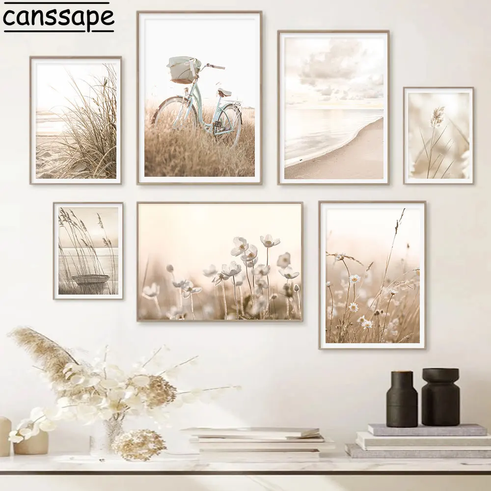 Beige-Landschaft-Kunstdrucke-L-wenzahn-Kunst-Malerei-Blume-Wand-Poster ...