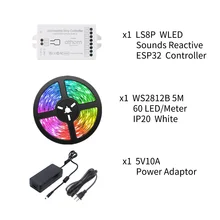 Athom Wled Esp32 Sounds Reactive Starter Kit Ws2812b 5m 60 Led/m ...