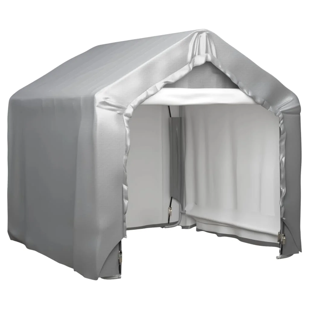 Gray-storage-tent-with-metal-floor-frame-outdoor-shelter-cabin.jpg