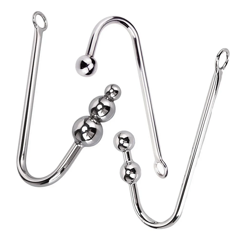 Stainless-Steel-Anal-Hook-with-Anal-Beads-Hole-Anal-Hook-Metal-Butt ...