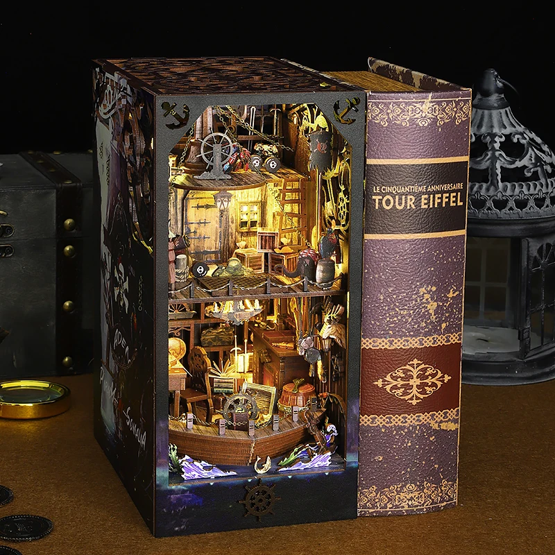 DIY-Book-Nook-Kit-3D-Puzzle-Assembly-Building-Model-Wooden-Doll-House ...