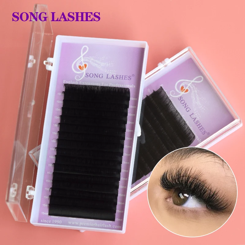 SONG-LASHES-16-Row-Classics-False-Eyelashes-Extension-Pure-Dark-Black ...