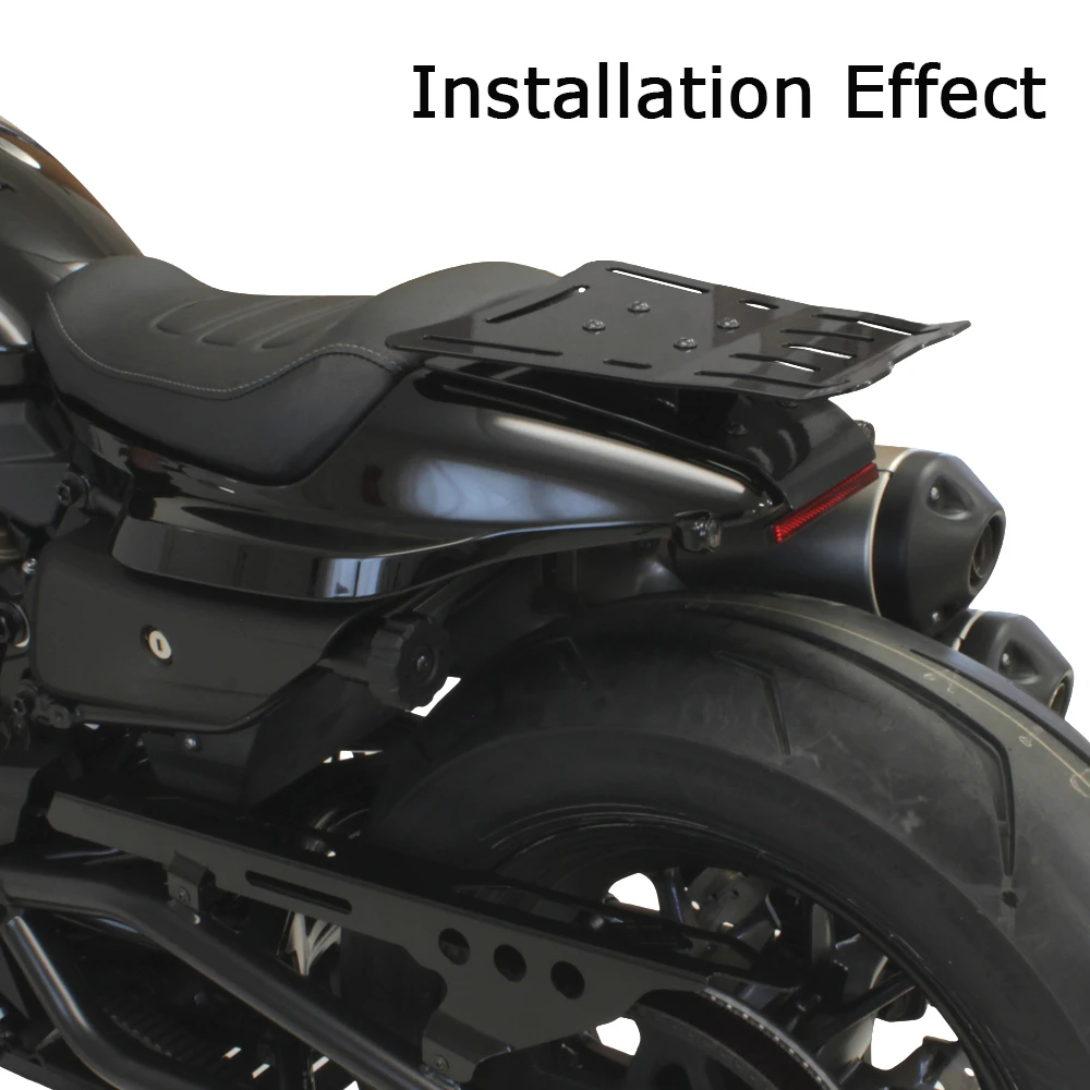 Aluminum Motorcycle Black Rear Fender Luggage Rack Support Shelf Solo ...