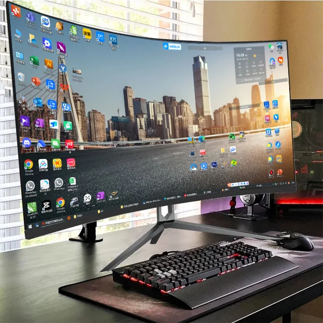 24/27/32 Inch Curved Monitor | 1K/2K/4K | Height-Adjustable + Backlit ...