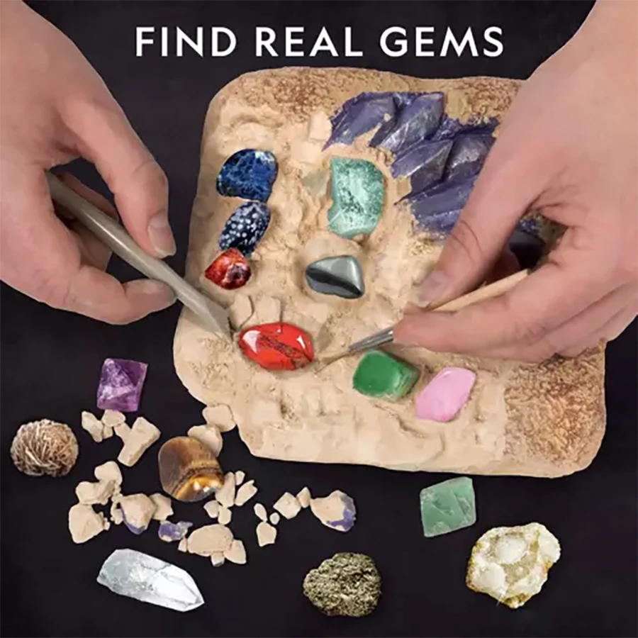 2PCS STEM Mega Dig Kit-Dig Up 15 Real Gemstones and Crystals, Science ...