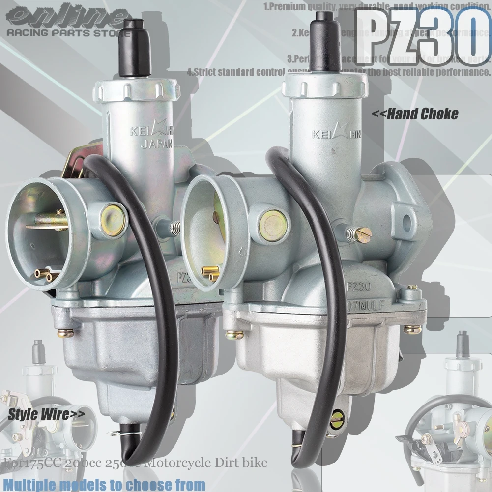 PZ30 30mm Carburetor Motorcycle Hand Choke Carb Universal Style Wire ...
