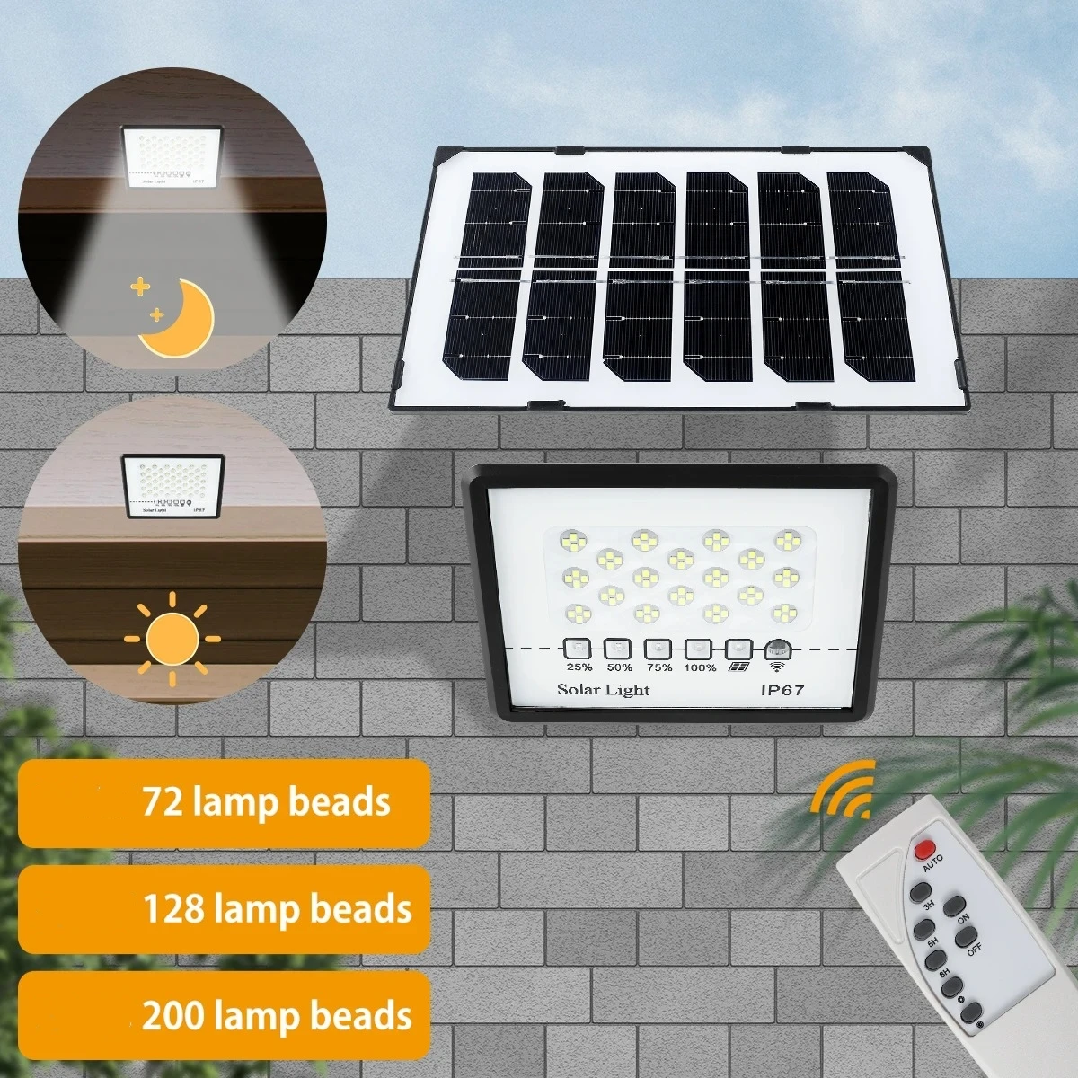 Solar-Lights-Outdoor-Garden-LED-Refletor-Garden-Buildings-Sunlight-IP67 ...